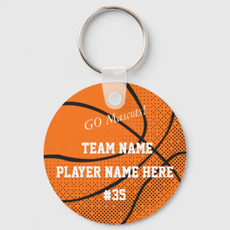 Customizable Basketball Team Keychain | Zazzle
