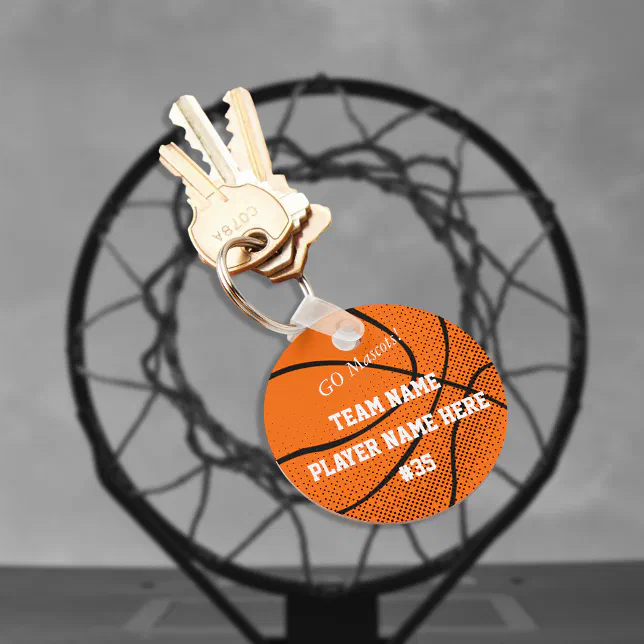 Customizable Basketball Team Keychain | Zazzle