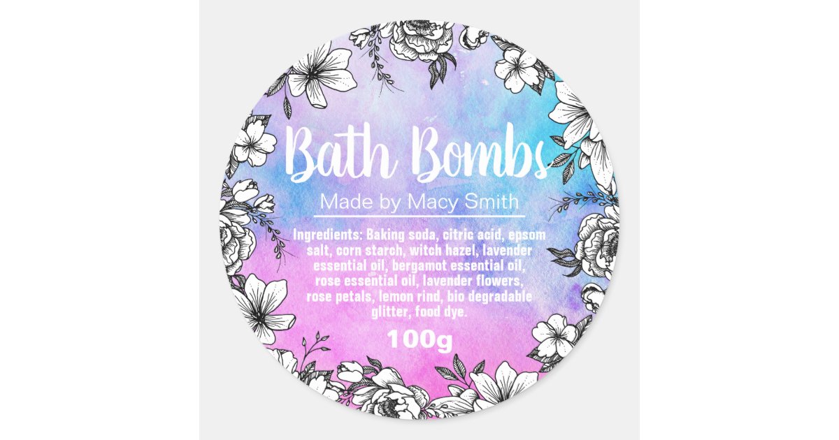 Customizable Bath Bomb Label | Zazzle