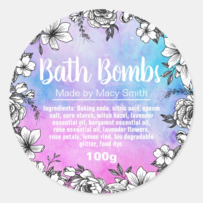 Customizable Bath Bomb Label Zazzle