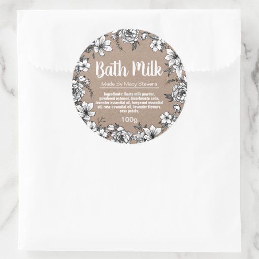 Customizable Bath Milk Label | Zazzle