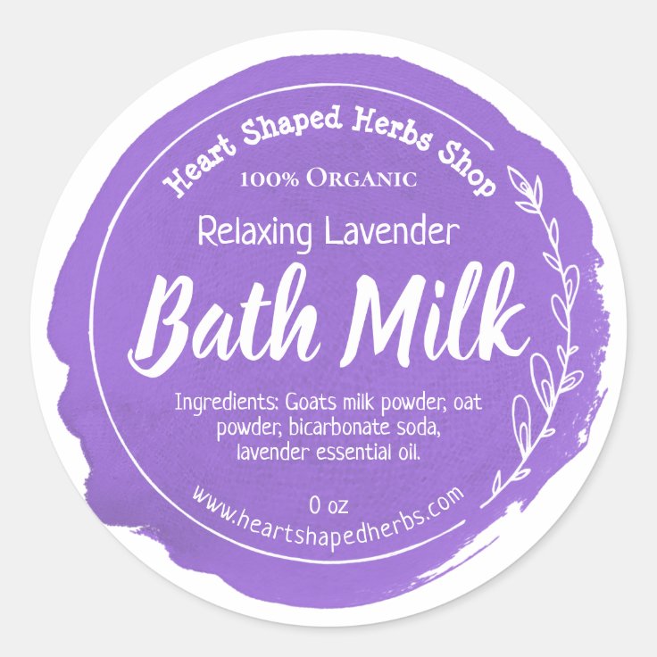 Customizable Bath Milk Label Handmade Business | Zazzle