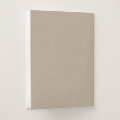 Customizable Beige Linen Print Gold Logo Pocket Folder | Zazzle