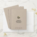 Customizable Beige Linen Print Gold Logo Pocket Folder | Zazzle