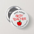 Customizable Best Teacher Button Badge | Zazzle