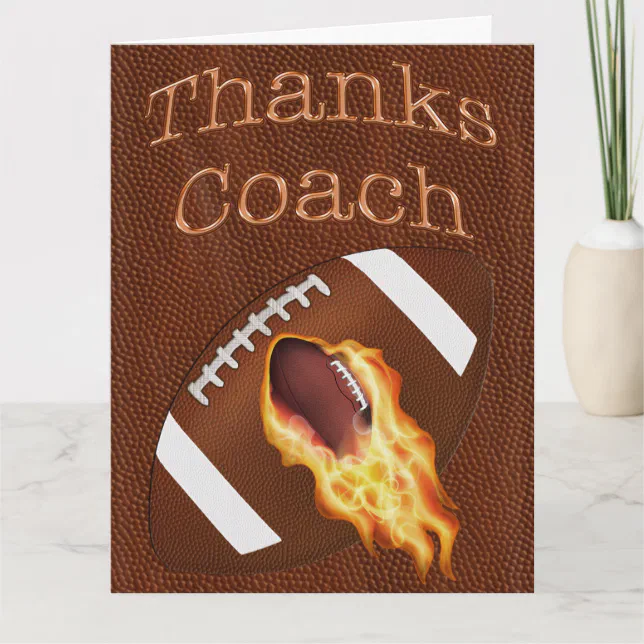 Customizable BIG Thanks Football Coach Cards | Zazzle