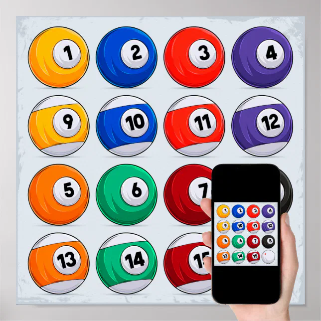 Customizable Billiard Ball Poster | Zazzle
