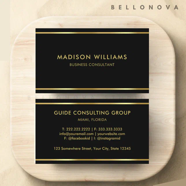 Customizable Black and Gold Professional Business Card | Zazzle