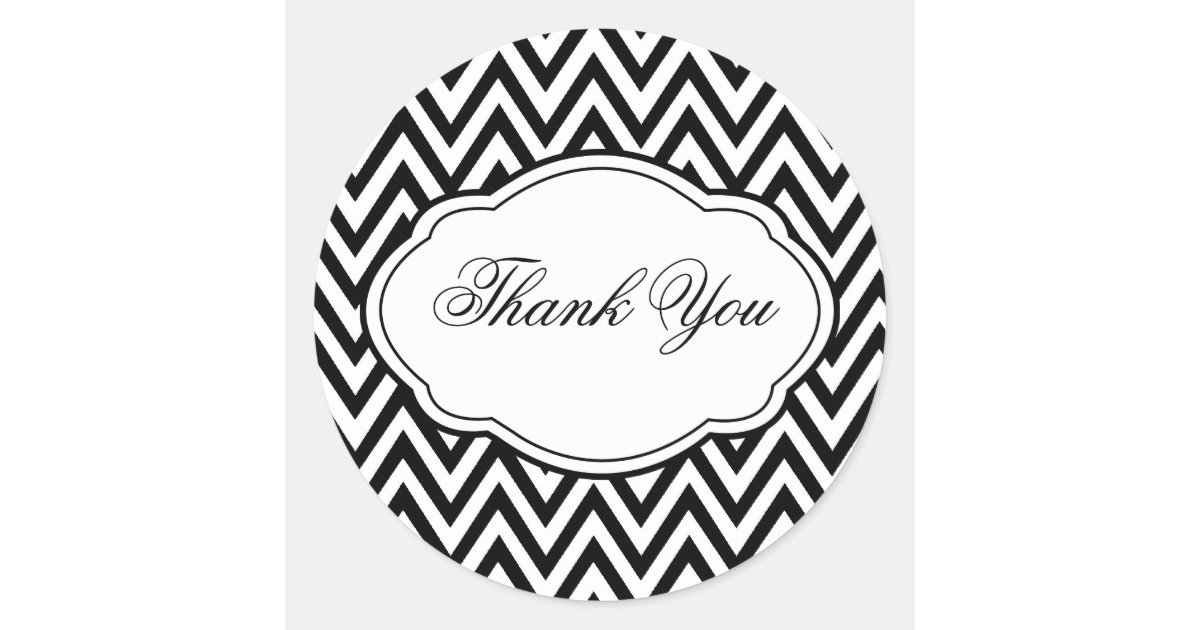 Customizable Black & White Chevron Sticker Label | Zazzle