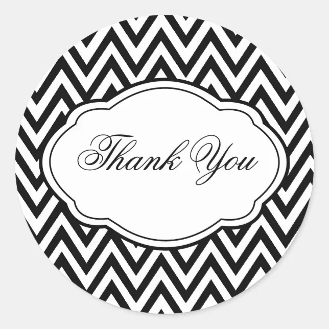 Customizable Black & White Chevron Sticker Label | Zazzle