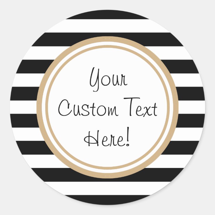 Customizable Black & White Striped Border Stickers | Zazzle