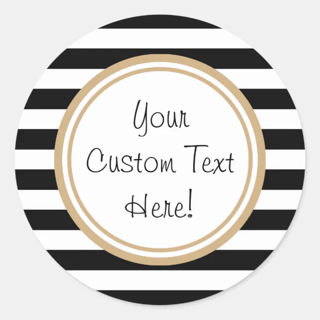 Customizable Black & White Striped Border Stickers | Zazzle