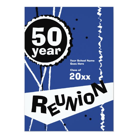 Customizable Blue 50 Year Class Reunion Invitation | Zazzle.com