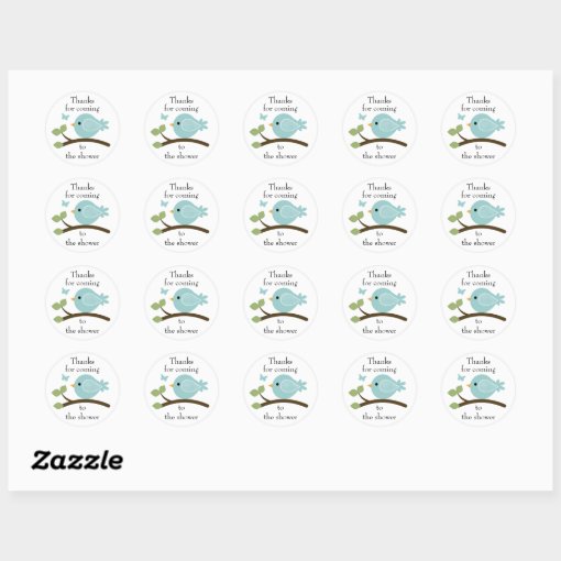 Customizable blue bird round sticker | Zazzle