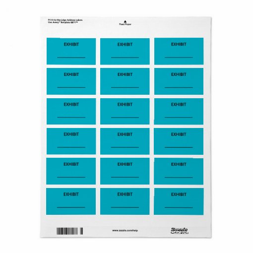 Customizable blue court reporter exhibit stickers | Zazzle