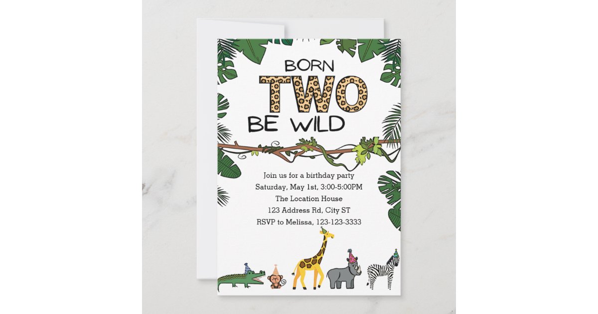 Customizable Born TWO be Wild Birthday Invitation | Zazzle