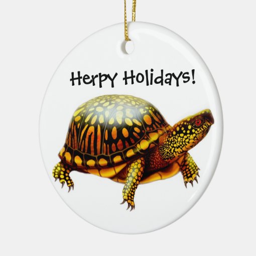Customizable Box Turtle Holiday Ornament | Zazzle