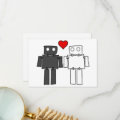 Customizable Boy Bots in Love Thank You Card | Zazzle