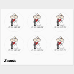Customizable Bride and Groom Stickers | Zazzle