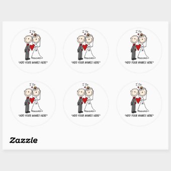 Customizable Bride and Groom Stickers | Zazzle
