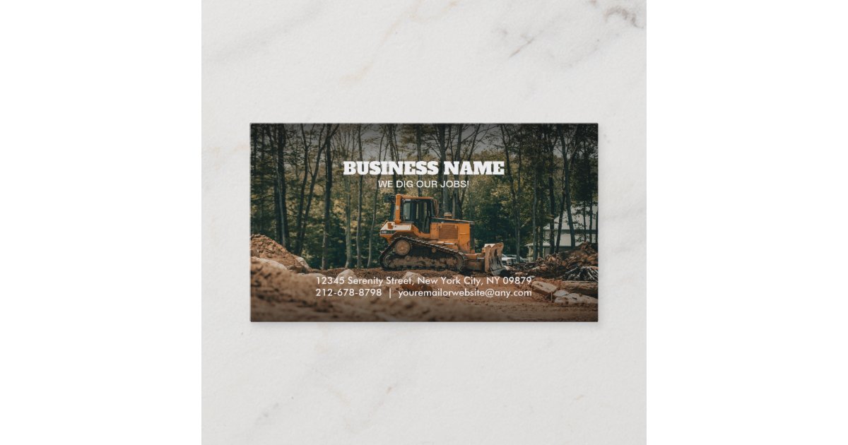 Customizable Bulldozer Business Cards | Zazzle