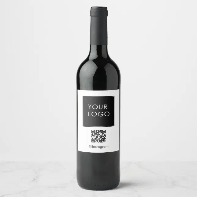 Customizable Business Company Logo QR Code Wine Label | Zazzle