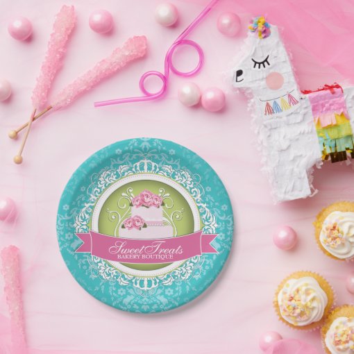 Customizable Cake Bakery Paper Plates | Zazzle