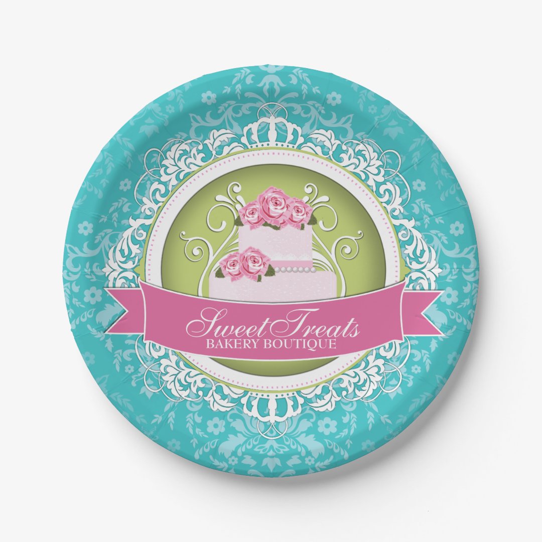 Customizable Cake Bakery Paper Plates | Zazzle