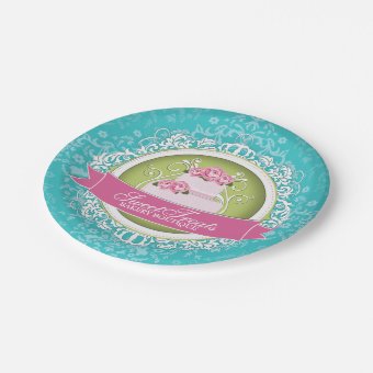 Customizable Cake Bakery Paper Plates | Zazzle