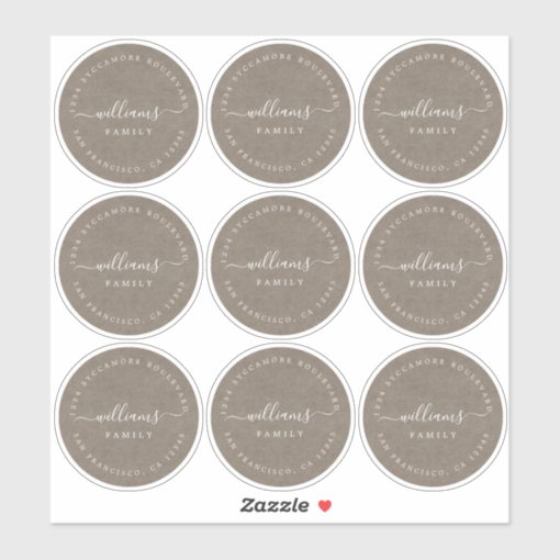 Customizable Calligraphy Kraft 6 cm 2.36 inch Sticker | Zazzle