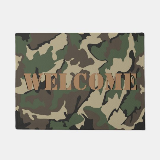 Customizable Camo WELCOME Doormat, 18" x 24" Doormat | Zazzle.com