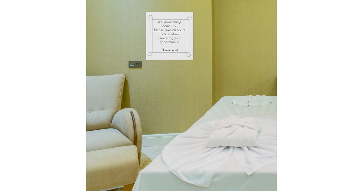 Customizable Cancellation notice/policy Faux Canvas Print | Zazzle