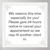 Customizable Cancellation notice/policy Poster | Zazzle