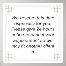 Customizable Cancellation notice/policy Poster | Zazzle
