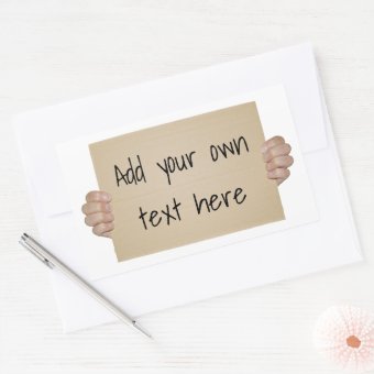 Customizable Cardboard Protest Sign Rectangular Sticker | Zazzle