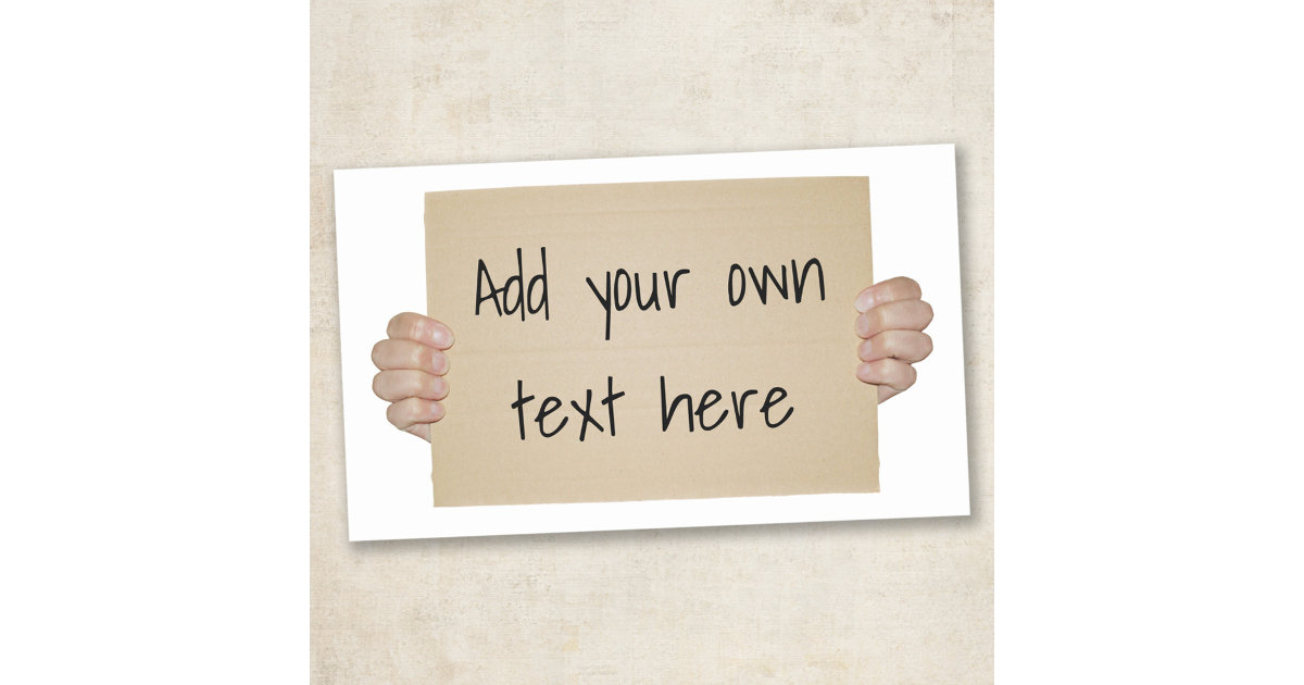 Customizable Cardboard Protest Sign Rectangular Sticker | Zazzle