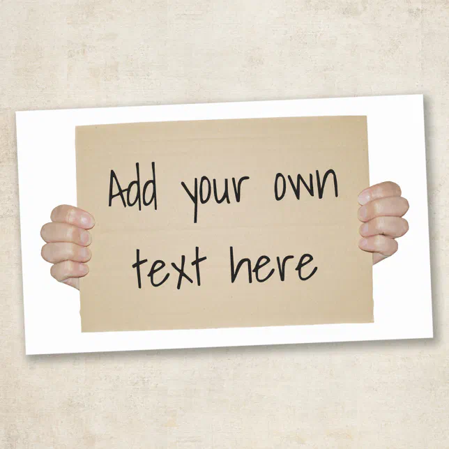 Customizable Cardboard Protest Sign Rectangular Sticker | Zazzle