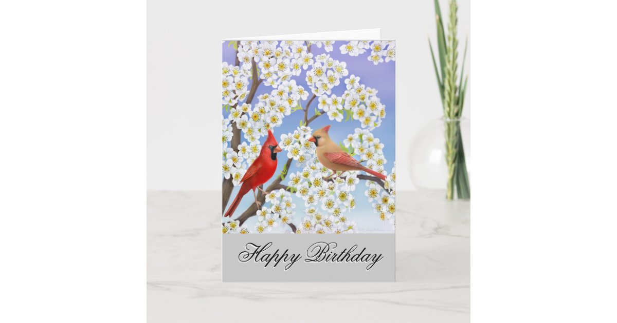 Customizable Cardinals Birthday Card | Zazzle