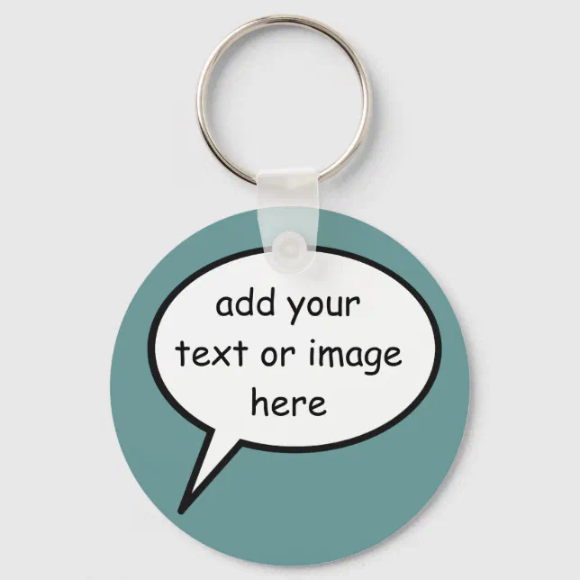 customizable cartoon speech bubble keychain | Zazzle