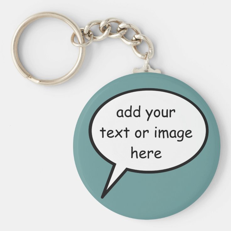 customizable cartoon speech bubble keychain | Zazzle