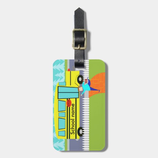 Customizable Catching the School Bus Luggage Tag | Zazzle
