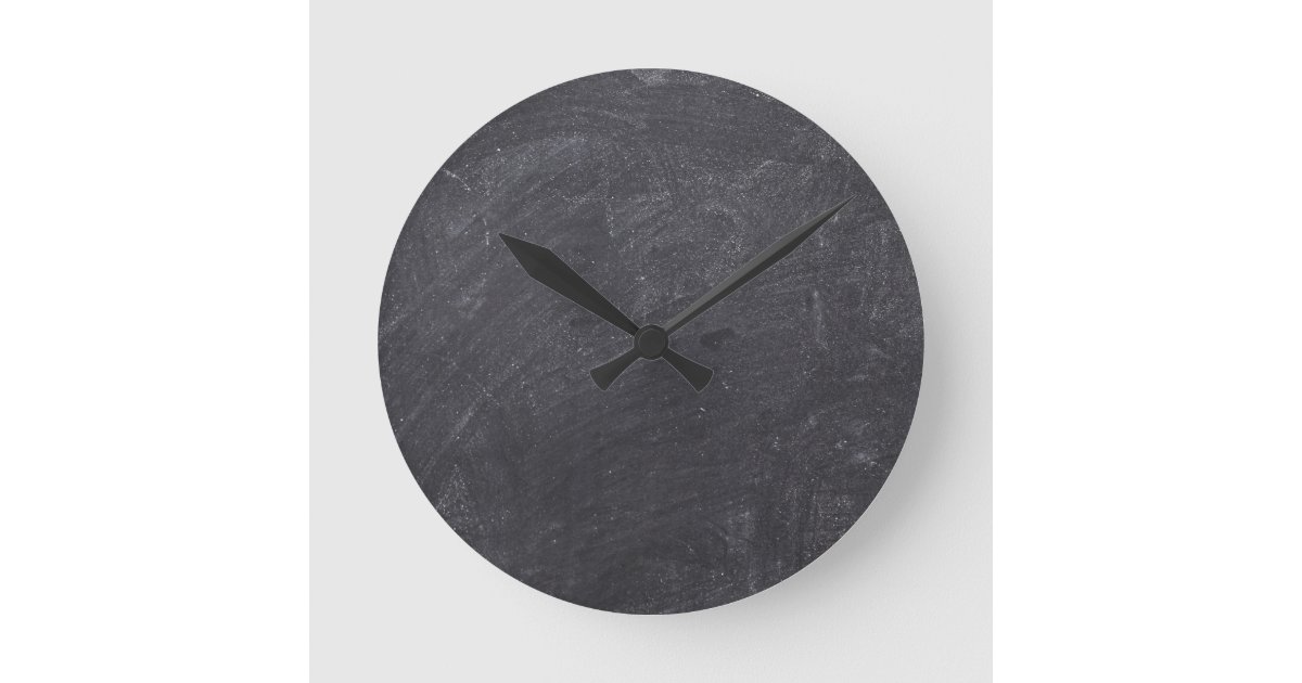 Customizable Chalkboard Background Round Clock | Zazzle