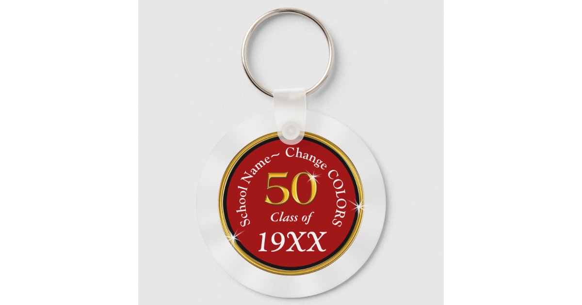Customizable Cheap 50 Year Class Reunion Souvenirs Keychain | Zazzle