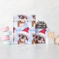 CUSTOMIZABLE Christmas Dog Santa Hat PHOTO Holiday Wrapping Paper | Zazzle
