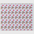 CUSTOMIZABLE Christmas Dog Santa Hat PHOTO Holiday Wrapping Paper | Zazzle