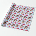 CUSTOMIZABLE Christmas Dog Santa Hat PHOTO Holiday Wrapping Paper | Zazzle