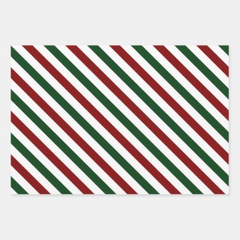 Customizable Christmas Stripes Wrapping Paper Sheets | Zazzle