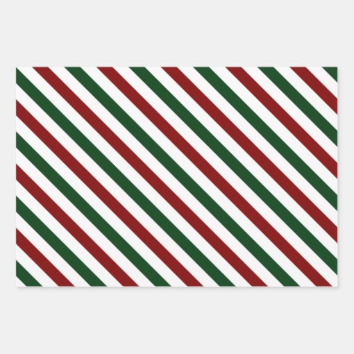 Customizable Christmas Stripes Wrapping Paper Sheets | Zazzle