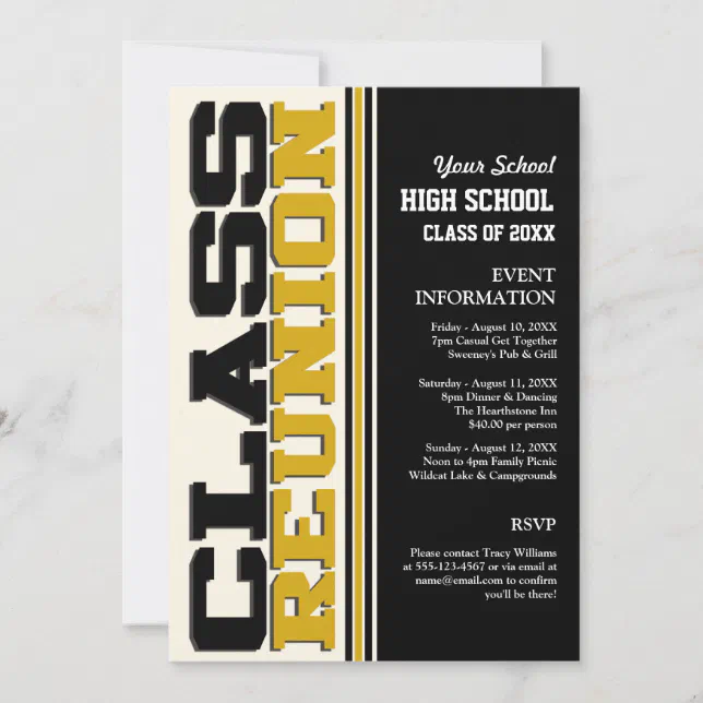 Customizable Class Reunion Invitation | Zazzle