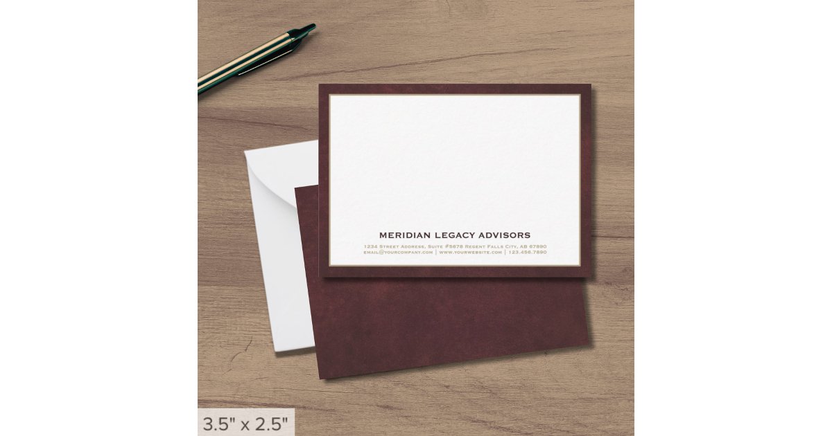Customizable Classic Business Note Card | Zazzle